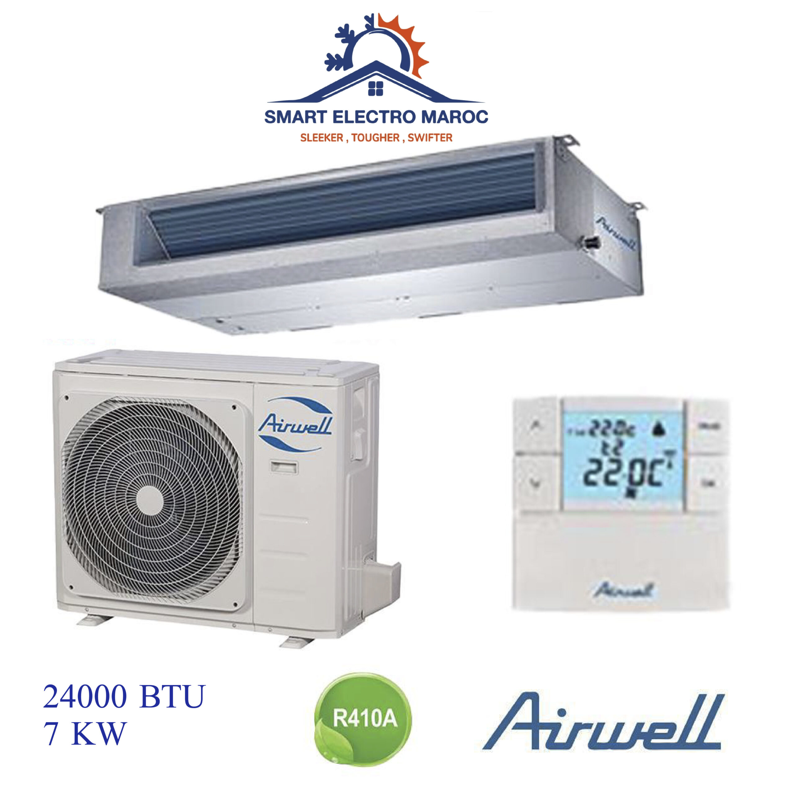 Climatiseur Airwell Gainable 24000 Btu Maroc