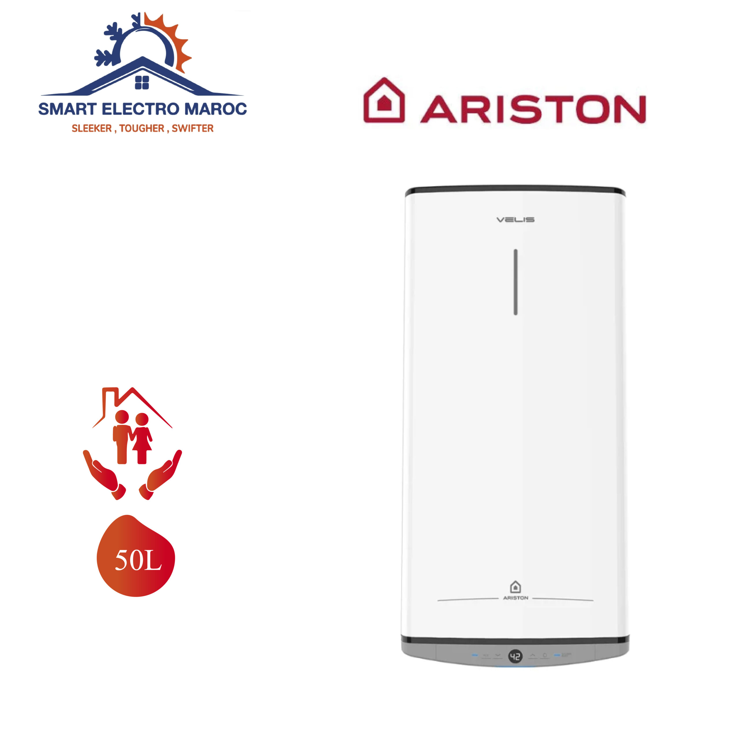 Chauffe-eau Ariston Électrique Velis Evo 50L - Mellieur prix Maroc